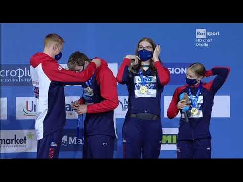 THOMAS CECCON european swimming championship 2021 4 x 100 stile mx interviste e premiazioni ...