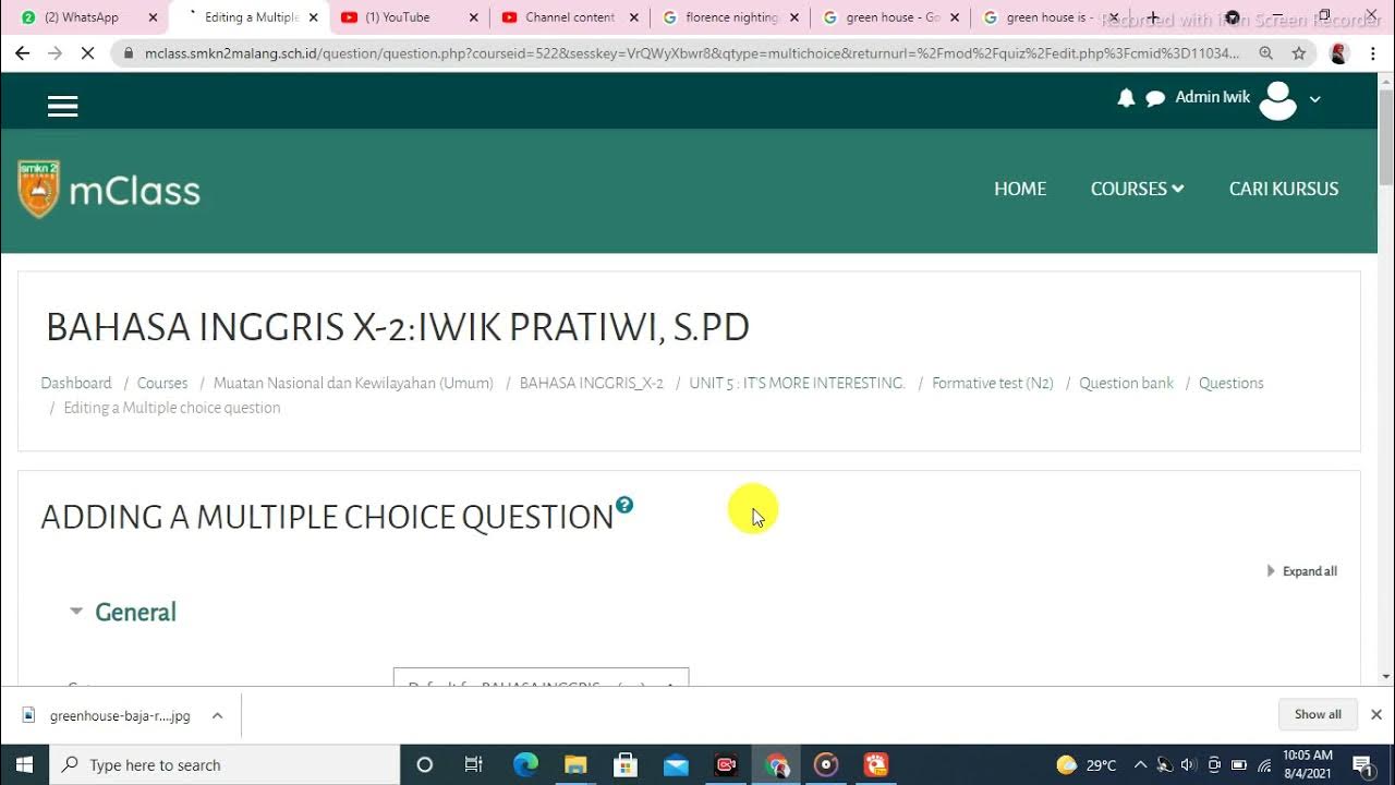 Moodle: Membuat Soal /Quiz : Multiple Choice. - YouTube
