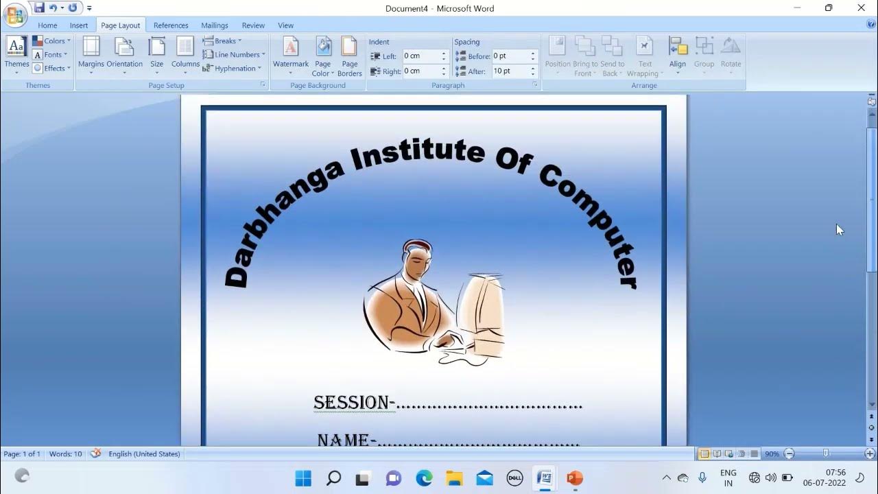 How to Create a project Front Page in Microsoft Word / Cover Pages ...