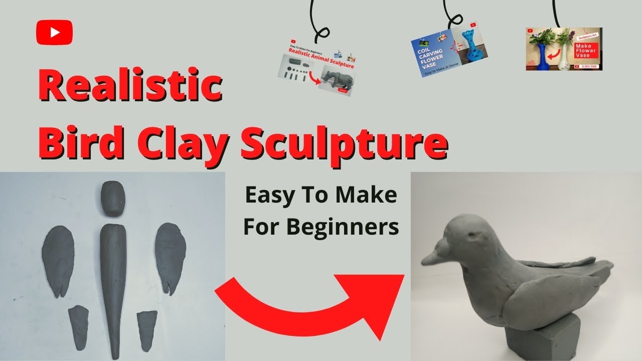 Pigeon Clay Sculpture | Realistic Bird | Sculpture Art | Easy Step By ...