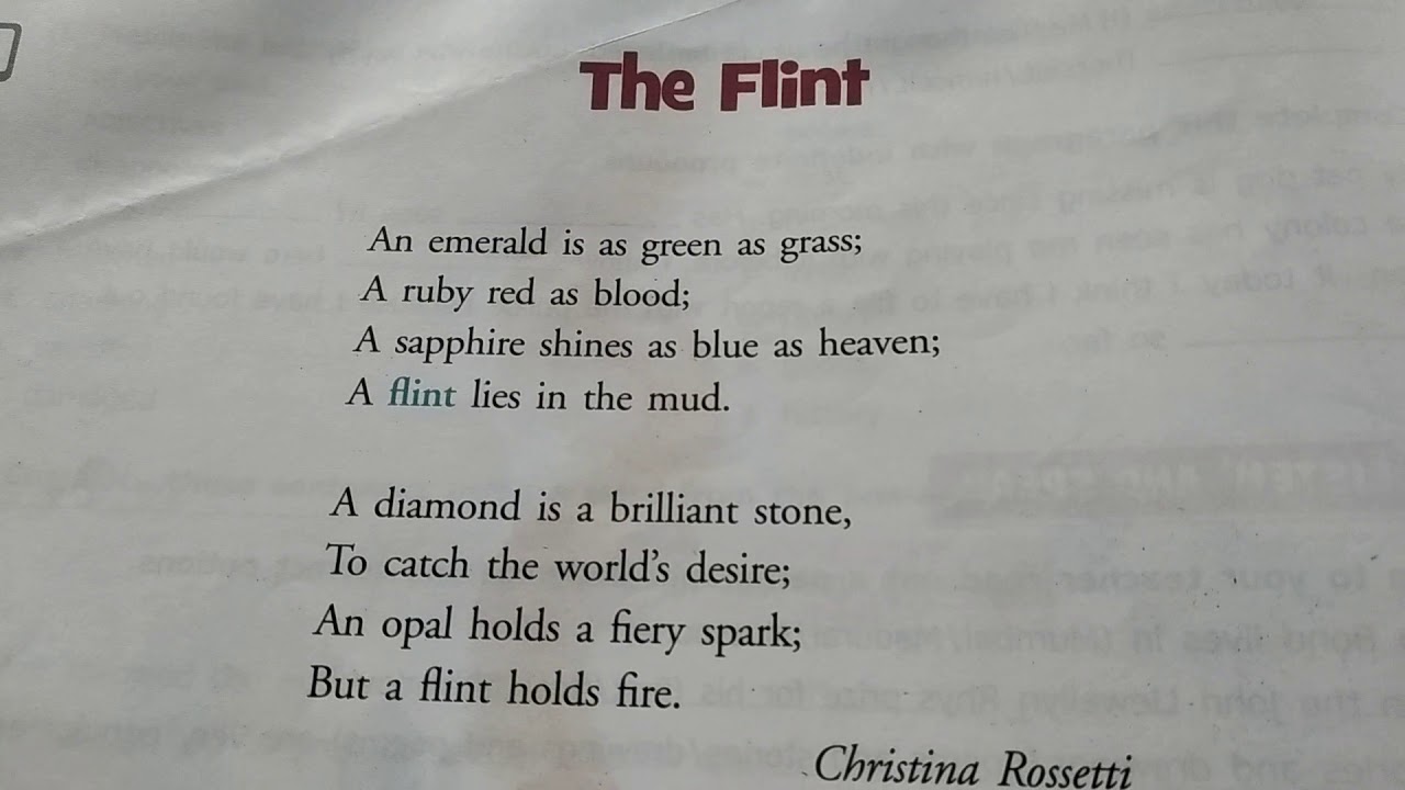 THE FLINT by (Christina Rossetti) class VII - YouTube