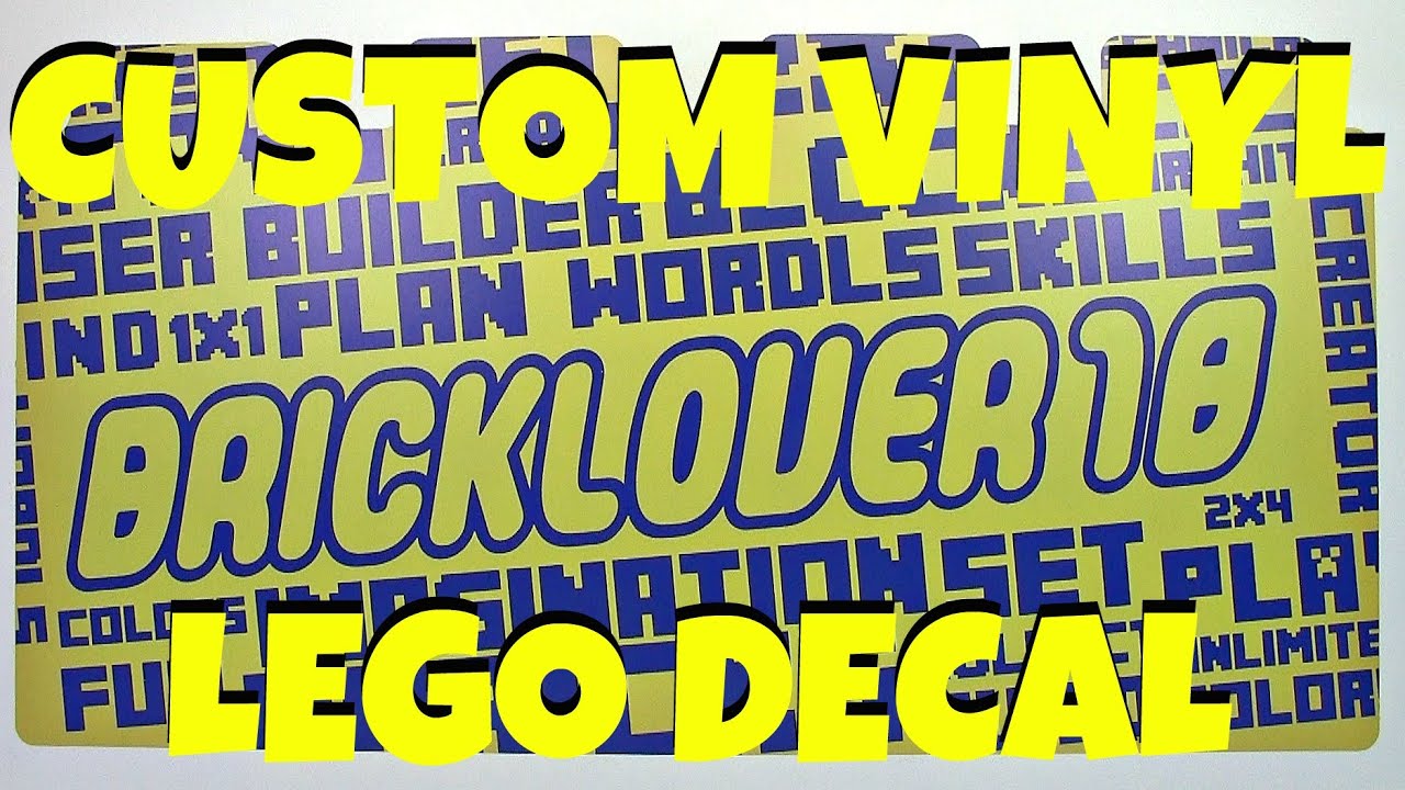 CUSTOM VINYL LEGO DECAL - YouTube