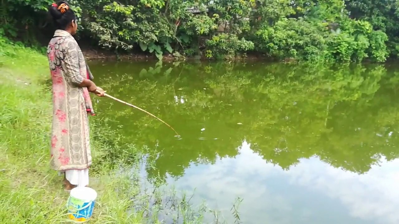 Hook Fishing Video | Beautiful Girl Fishing With Hook (Part 8 ) - YouTube