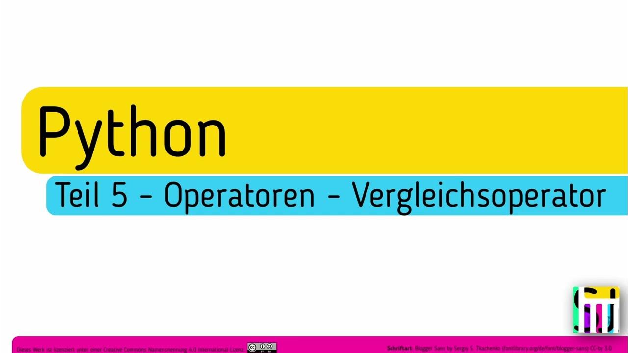 Python - Teil 5 - Operatoren - Vergleichsoperator - YouTube