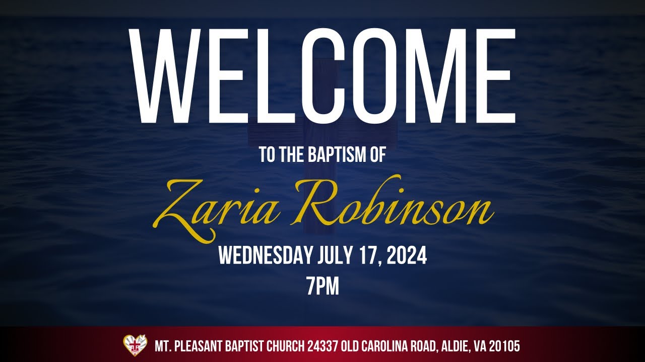 Baptism of Sis. Zaria Robinson - YouTube