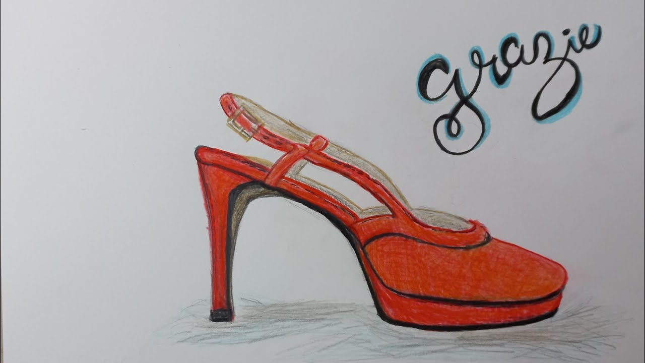 How to draw a Heeled Shoe | Come disegnare una Scarpa con il Tacco ...