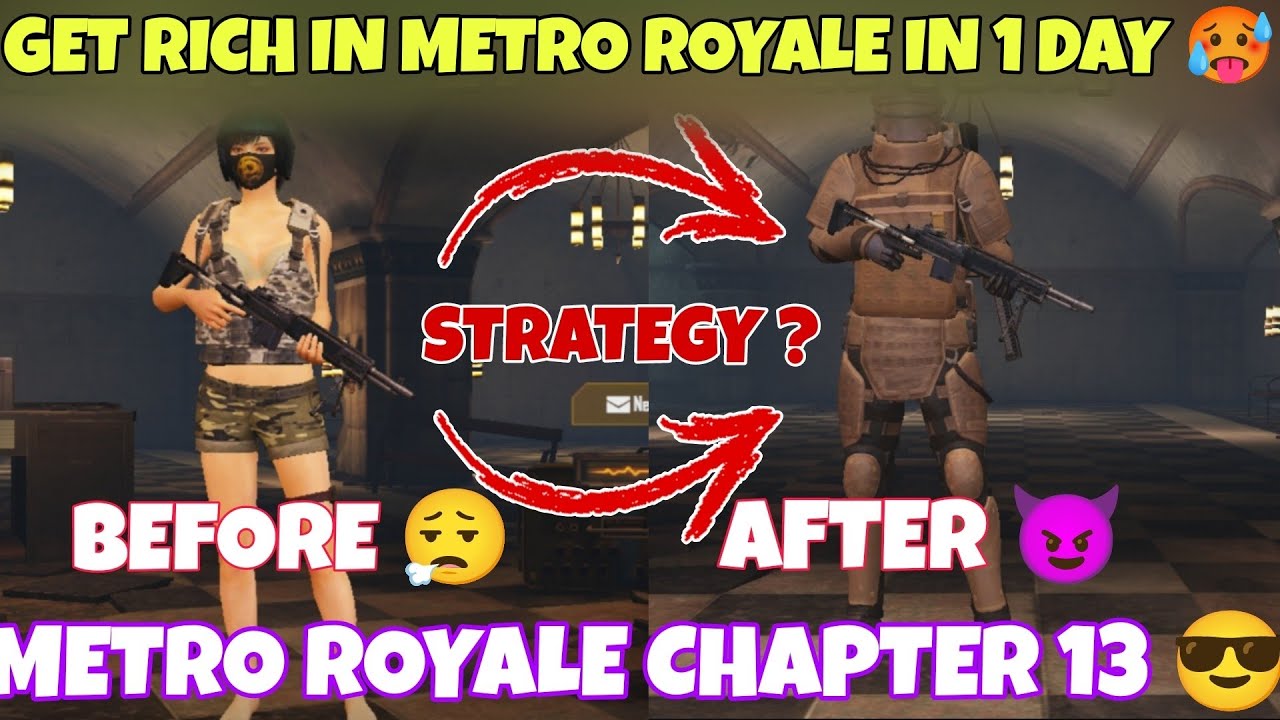 HOW TO GET RICH IN METRO ROYALE IN 1 DAY ONLY 🥵 PUBG METRO ROYALE - YouTube