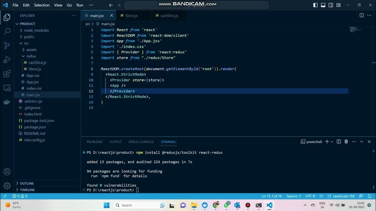 Ecommerce Redux toolkit store and cart slice creation - YouTube
