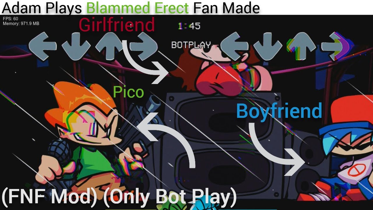 Adam Plays Blammed Erect Fan Made (FNF Mod) (Only Bot Play) - YouTube