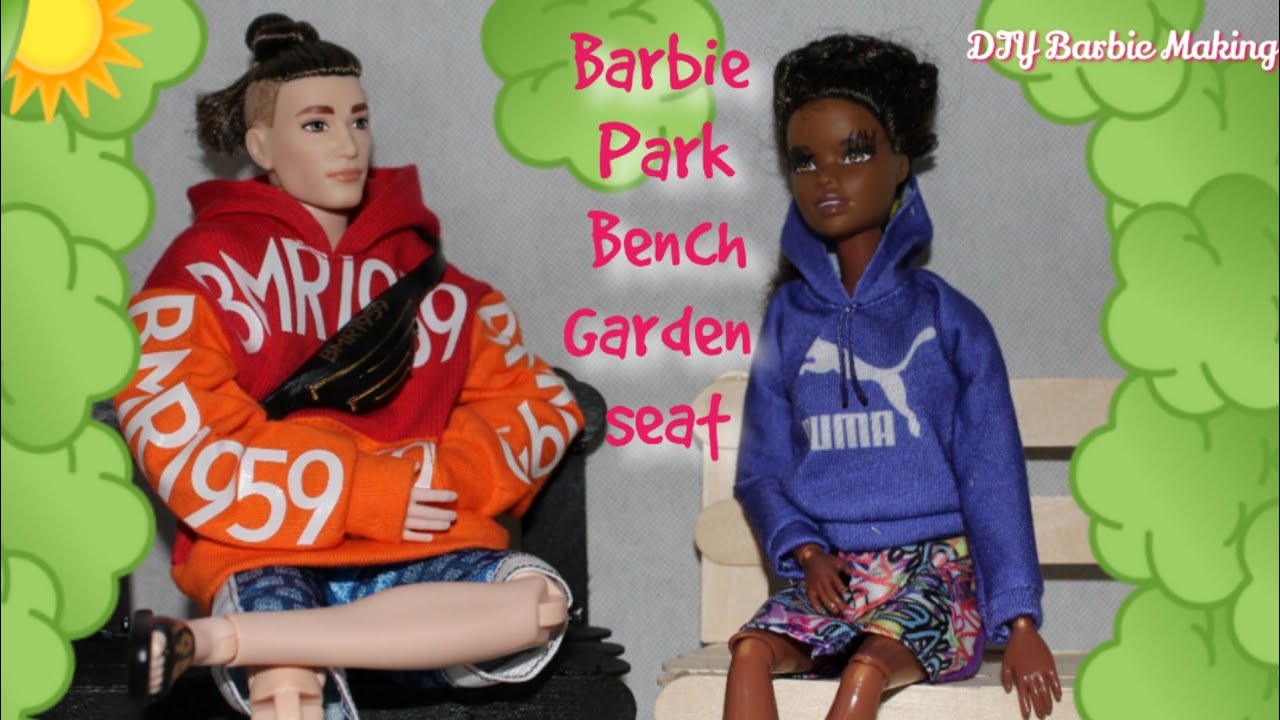 Barbie Park Bench/Garden seat DIY Barbie Making - YouTube