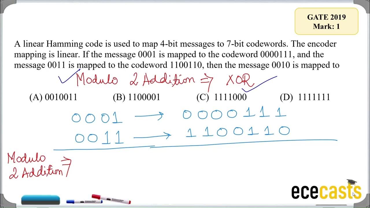 GATE 2019 Digital Electronics Hamming Code #ece #digitalelectronics #gate2019 #hamming - YouTube