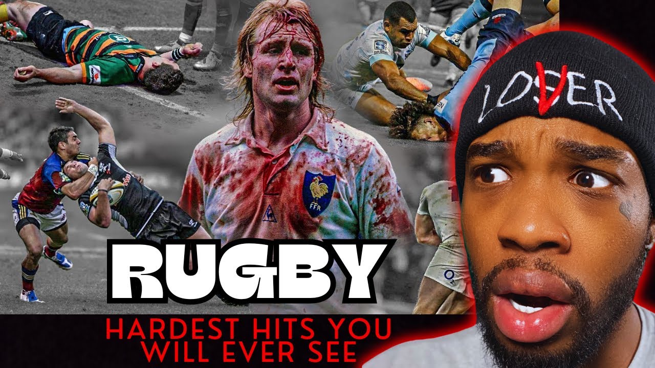 AMERICAN FIRST TIME WATCHING RUGBY BIGGEST HITS - YouTube