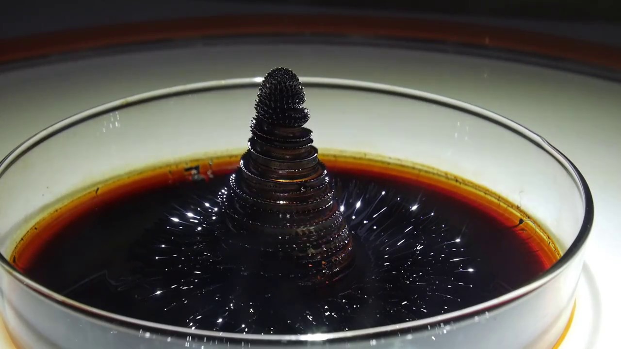 Ferrofluid exhibit - YouTube