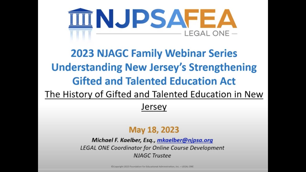 NJAGC Family Webinar Series: Understanding NJ's Strengthening Gifted ...