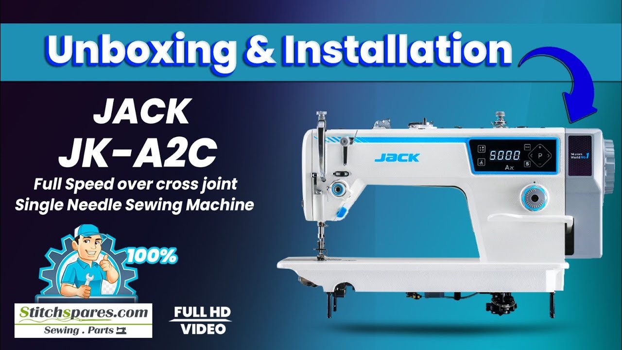 Installation of JACK A2C Industrial Sewing Machine | Stitchspares - YouTube