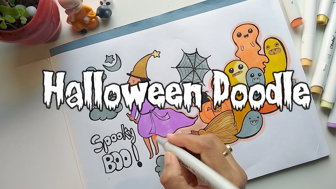 Doodle Art | Day 47 ~ 100 Days Of Doodle - HAPPY HALLOWEEN !! A Quick ...
