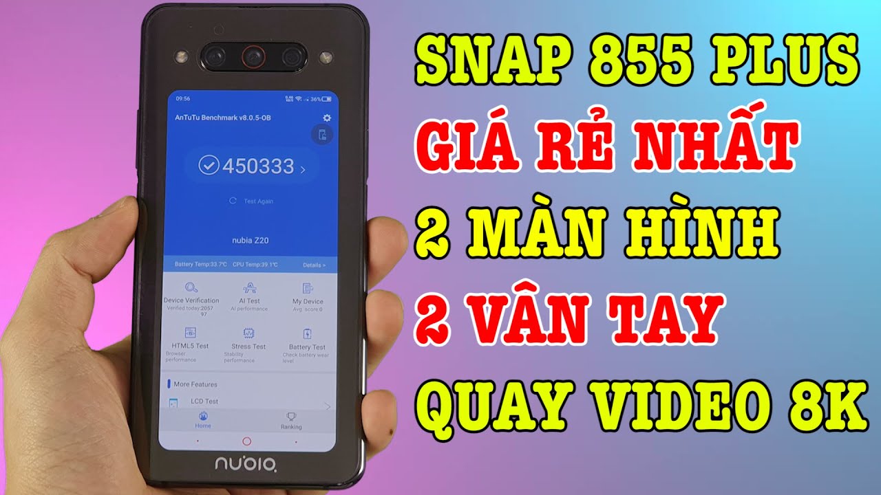 Mở hộp ZTE nubia Z20 Điện thoại Snap 855 Plus SIÊU RẺ, 2 màn hình, 2 vân tay, quay video 8K ...