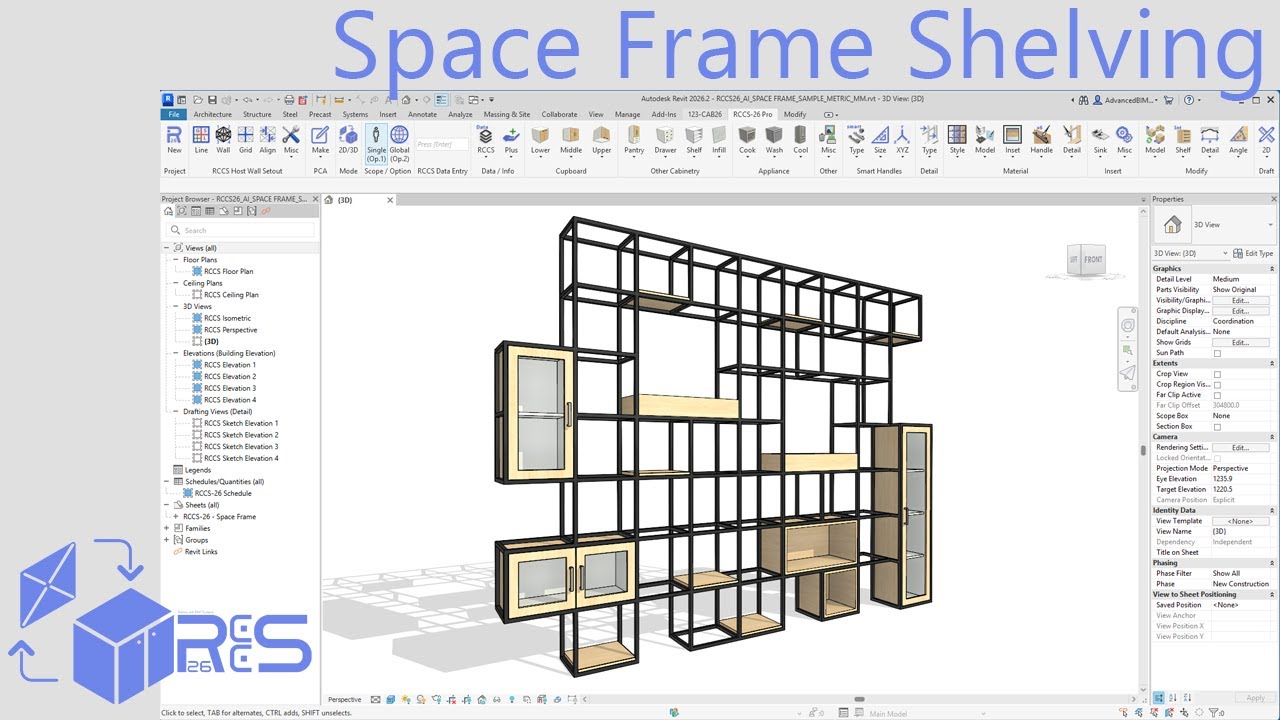 Revit Cabinetry | RCCS Projects - Space Frame Shelving - YouTube