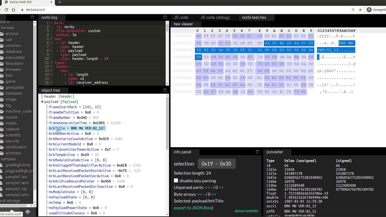 NORBI kaitai demo (*** NO AUDIO ***) - YouTube