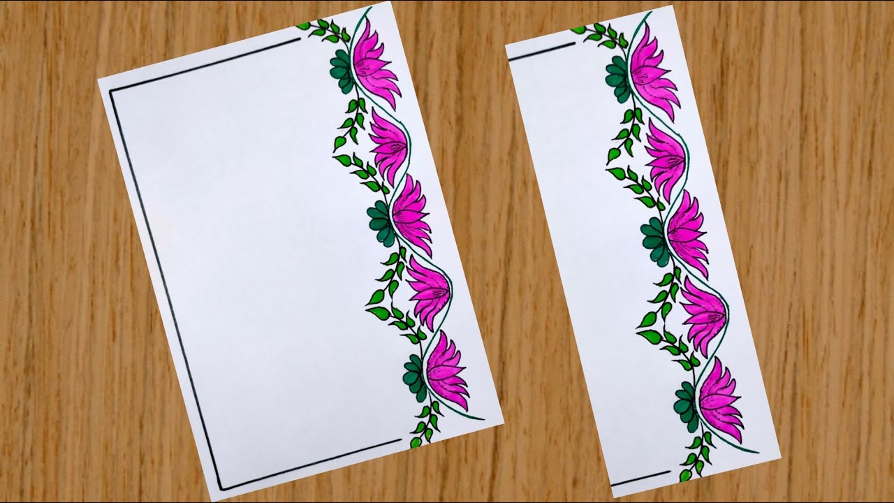 Flower Border Design For Project/Floral Border Design For Assignment ...
