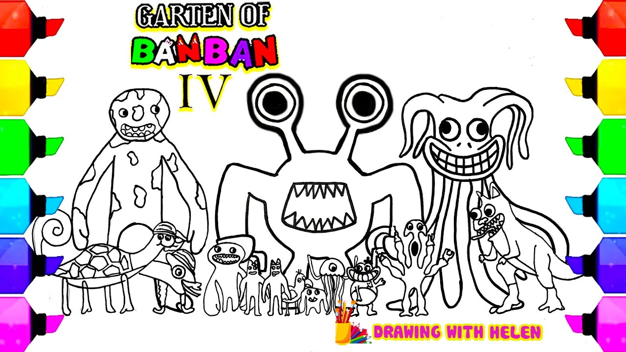 New Garten of Banban 5 / Coloring All New Bosses + Secret Ending ...
