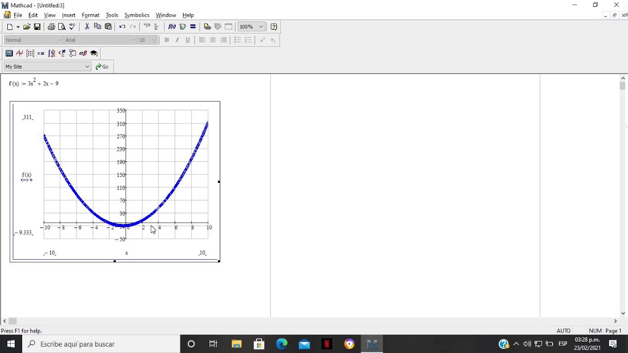 Graficar funciones y conjuntos de datos en MATHCAD - YouTube