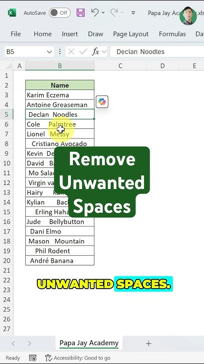 Remove Unwanted Spaces - YouTube