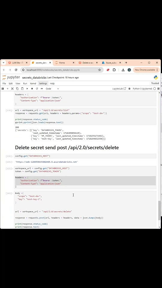 Databricks: Delete a secret from a Secrets Scope Using the Rest API - YouTube
