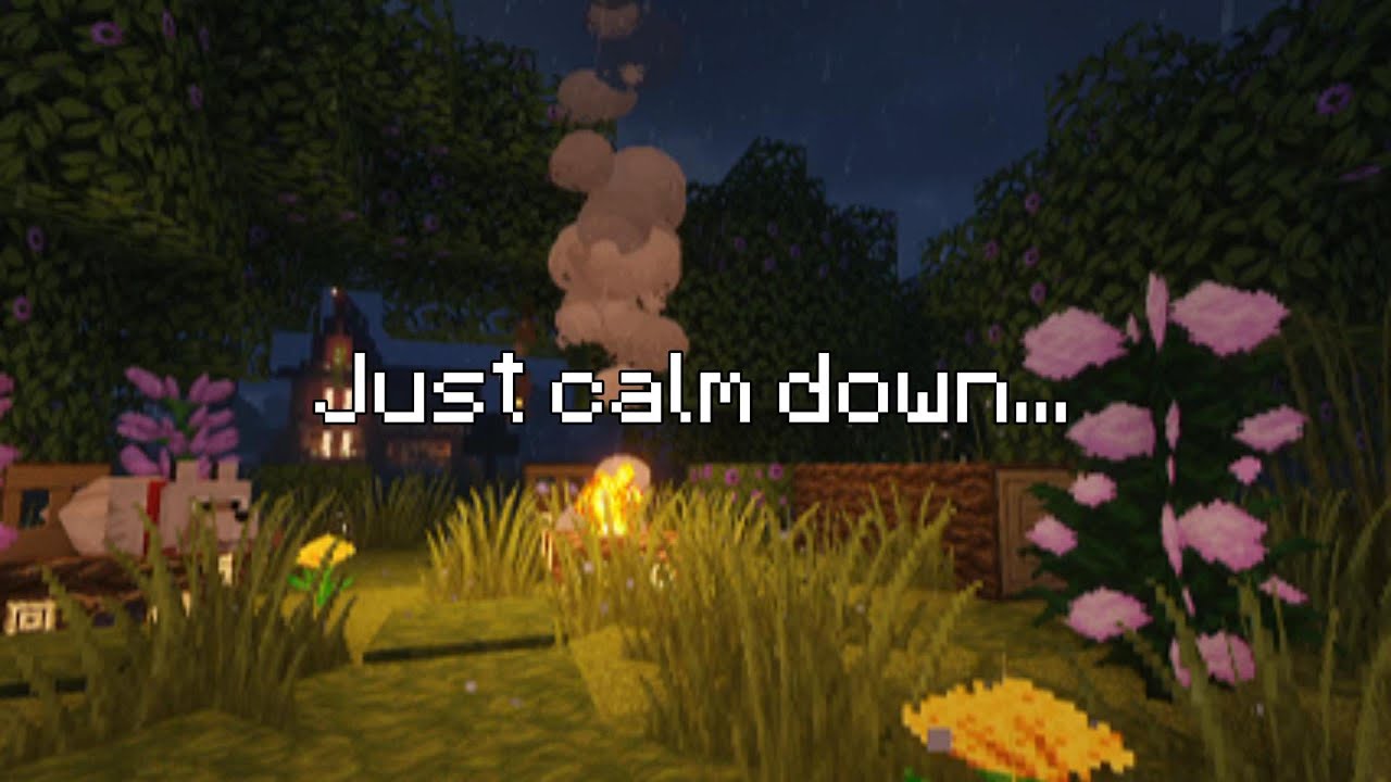 peaceful mind… (minecraft campfire night + soothing music ambience ...