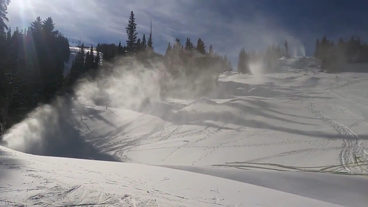Winter Park Base. Early season snowmaking. - YouTube