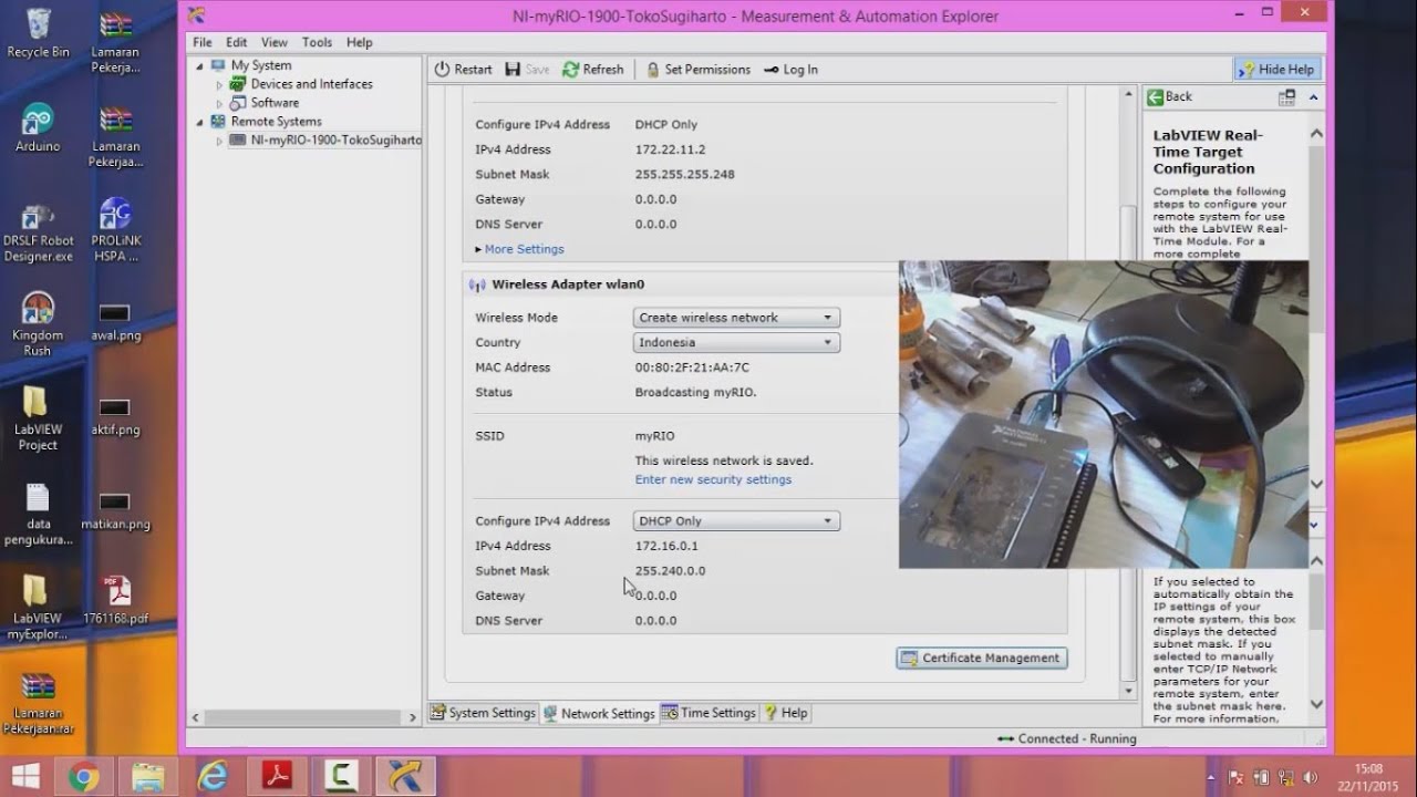 Setting WIFI Configuration MyRIO Labview - YouTube
