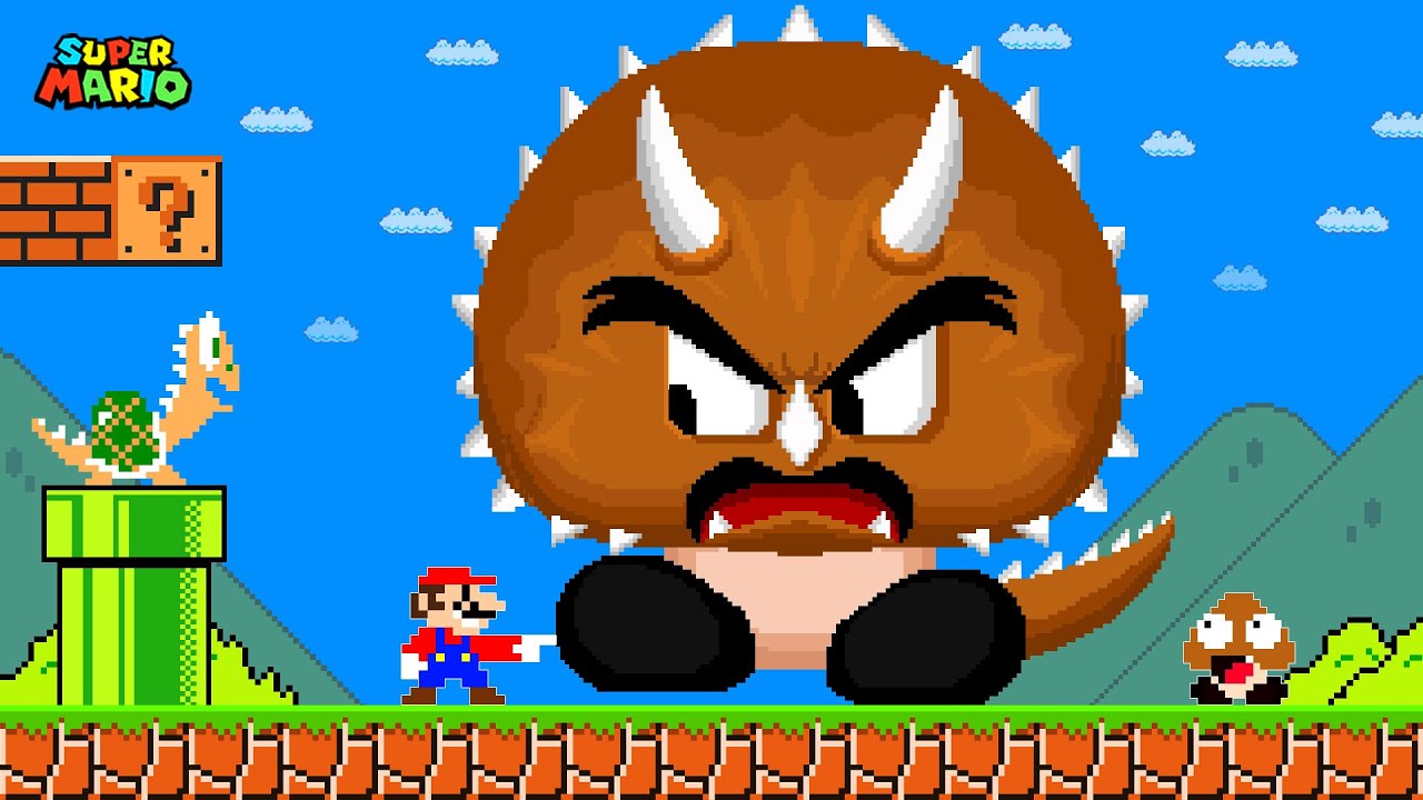 Super Mario Bros. But Everything Mario Touches Turns Into Dinosaurs ...