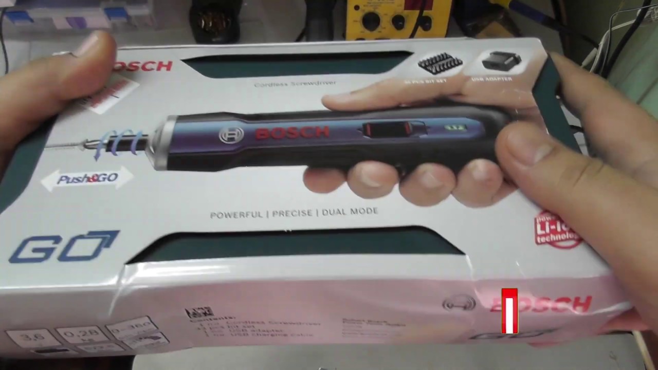 BOSCH PUSH AND GO CORDLESS SCREW RIVER - YouTube