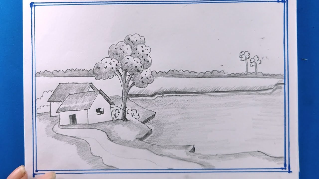 Simple Scenery Drawing Pencil