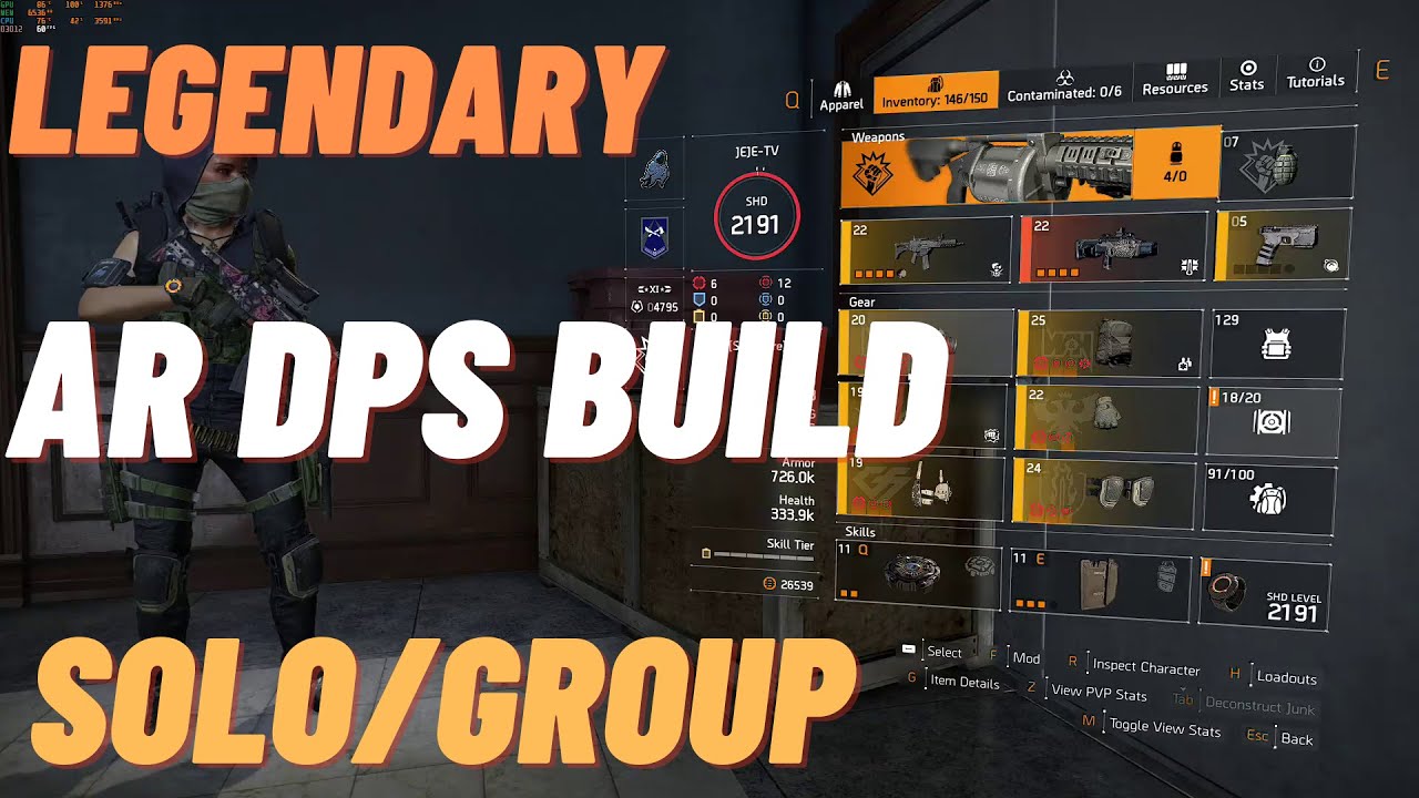 THE DIVISION 2 - SOLO/GROUP LEGENDARY AR BUILD TU 12.3 - YouTube