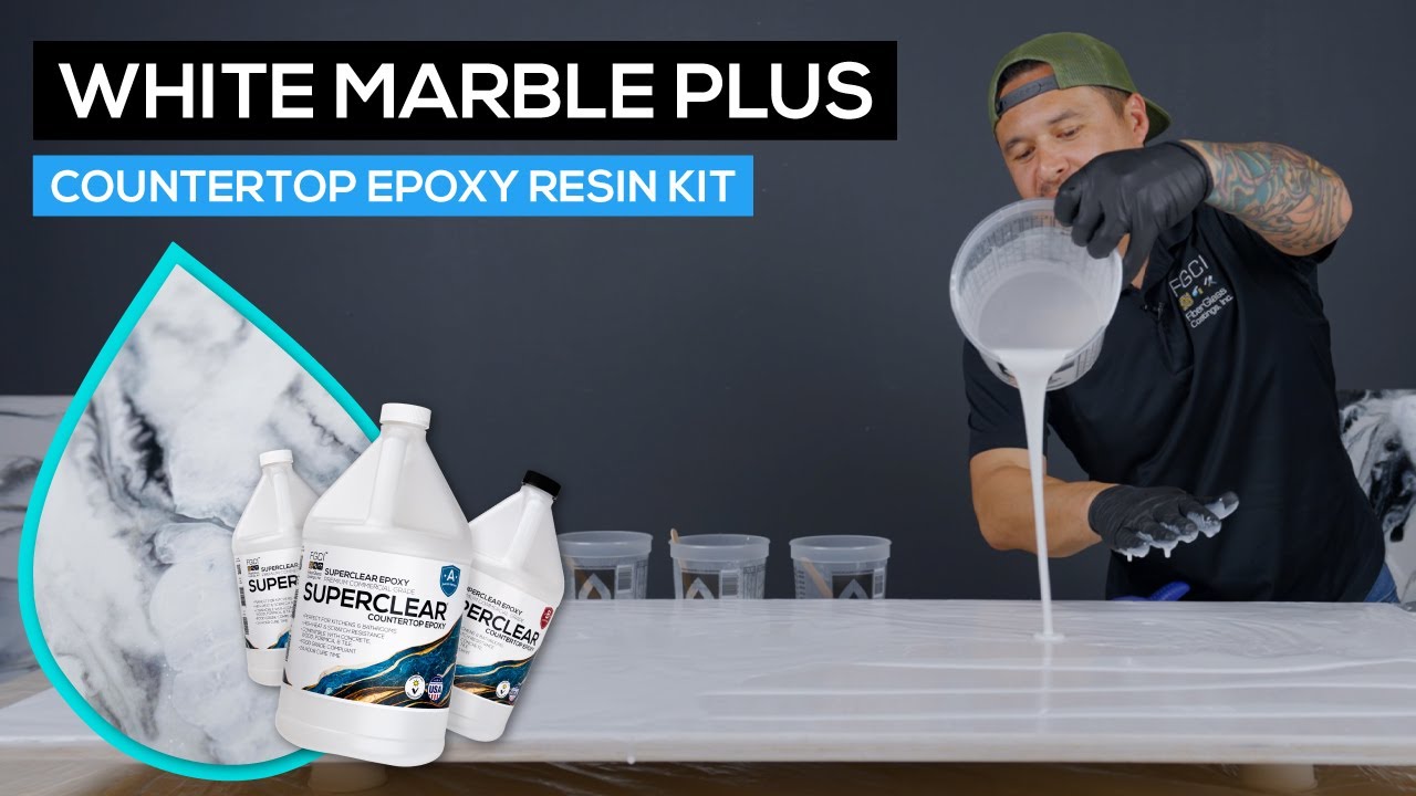 White Marble Plus Countertop Epoxy Kit - Superclear Epoxy Systems - YouTube