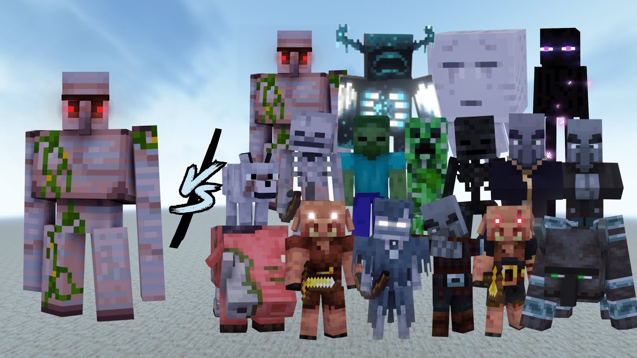 Iron Golem Vs Every Mob in Minecraft (Minecraft Mob Battle) Minecraft 1 ...