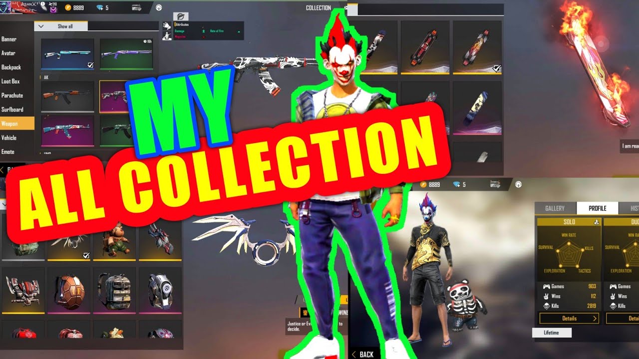 MY ALL COLLECTION FOR GARENA FREE FIRE - YouTube