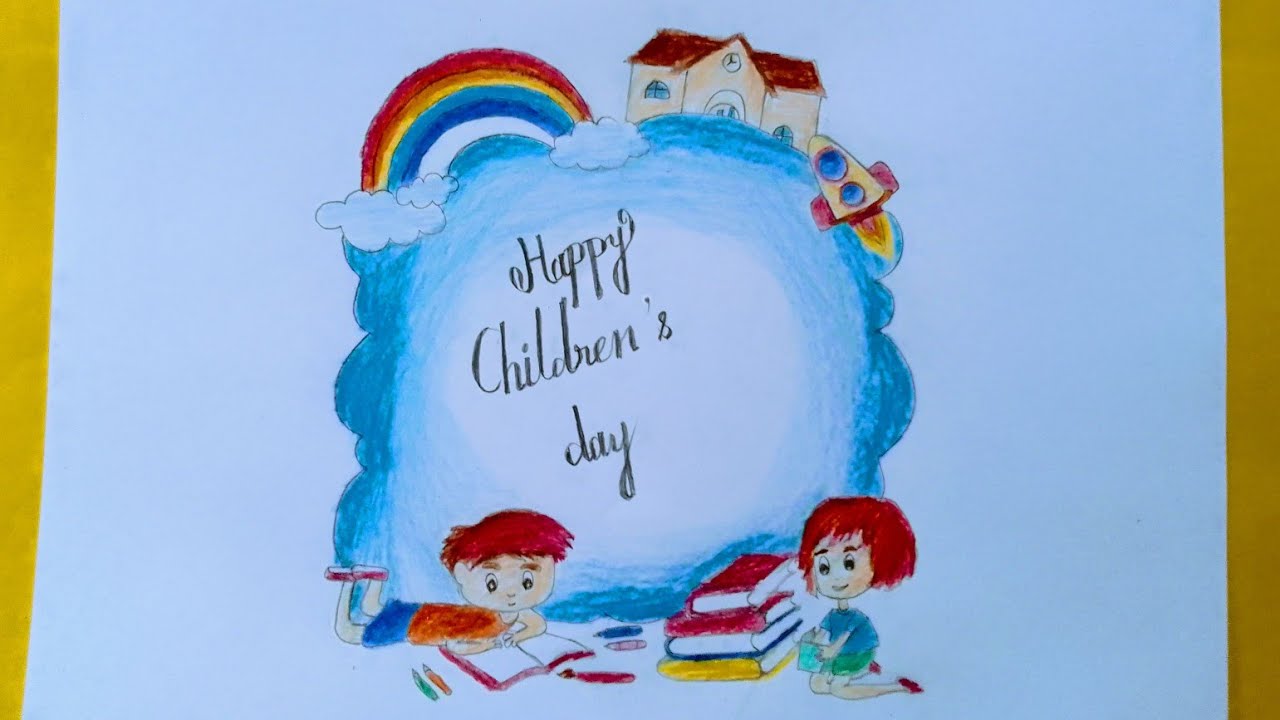 How to draw Children's day | Easy children day Drawing tutorial ...