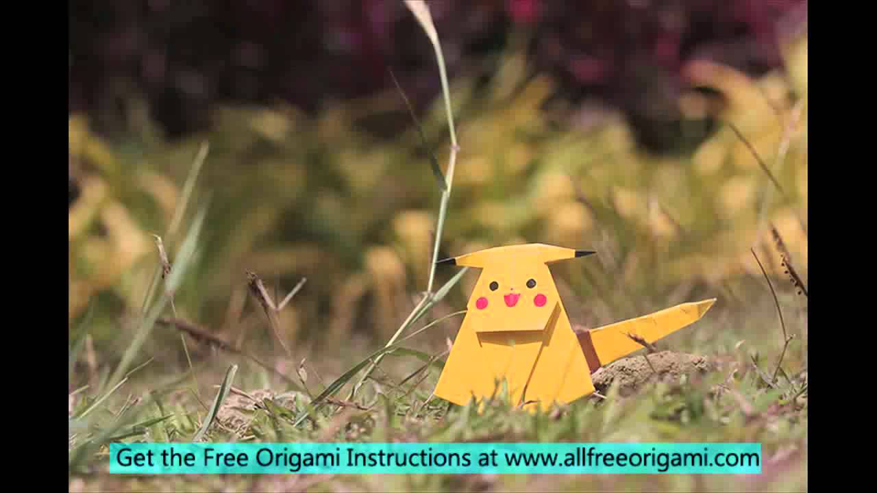 easy origami pikachu - YouTube