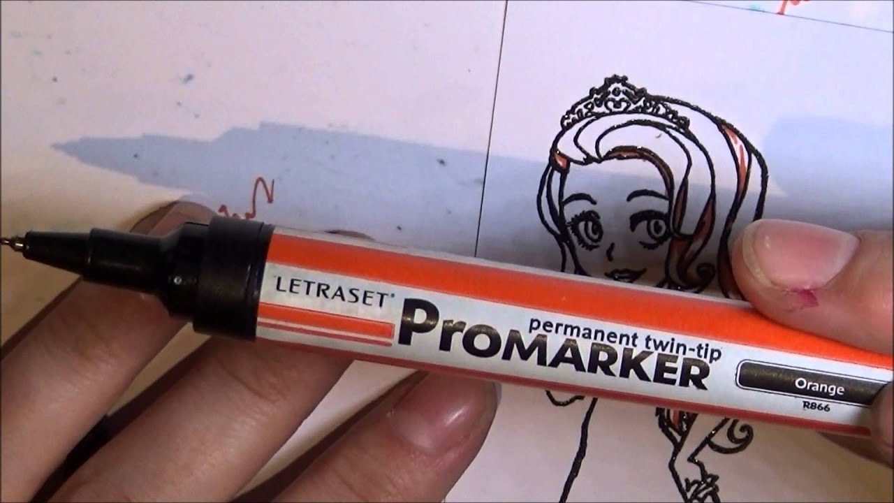 LETRASET PROMARKERS - COLOURING AUBURN / RED HAIR TUTORIAL - YouTube