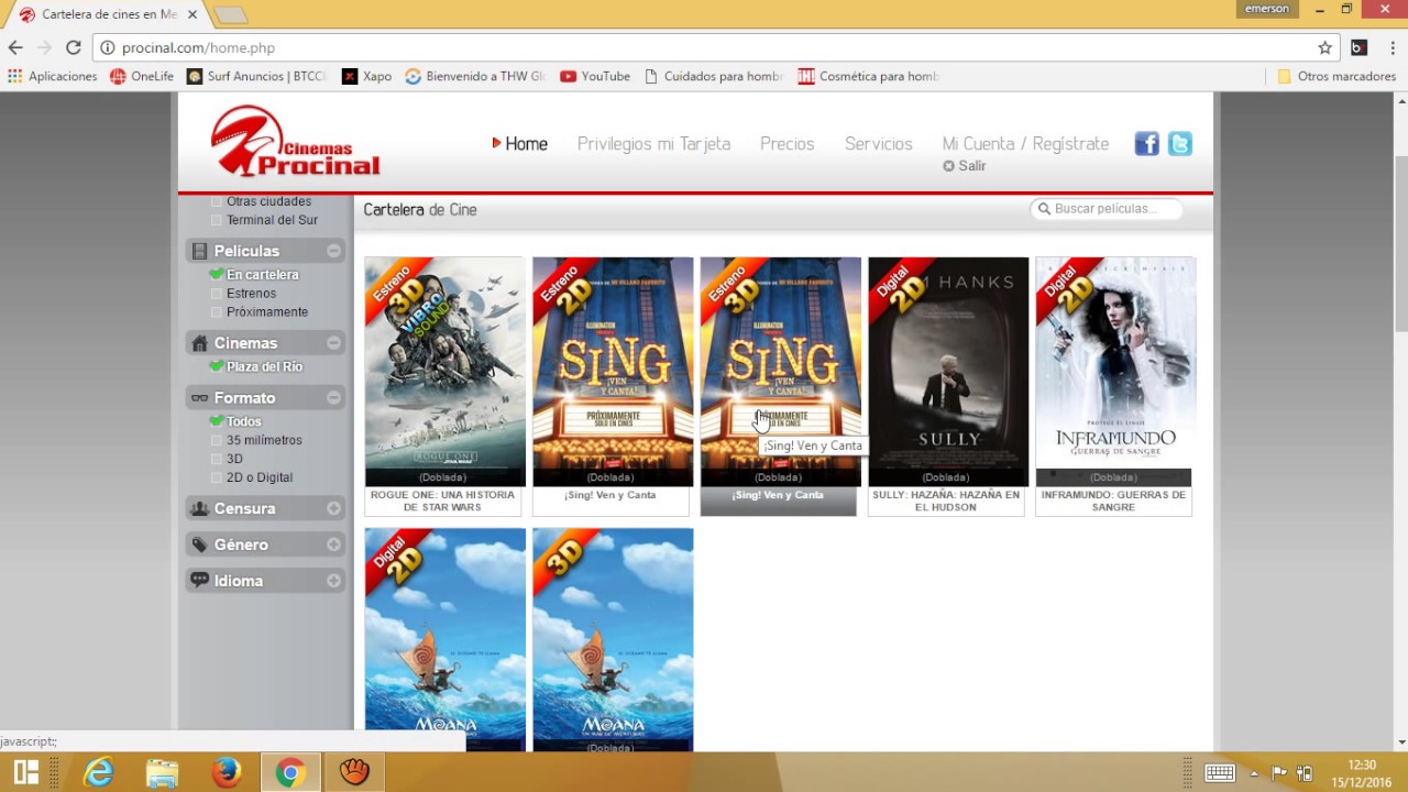 como reservar en cinemas procinal colombia - YouTube