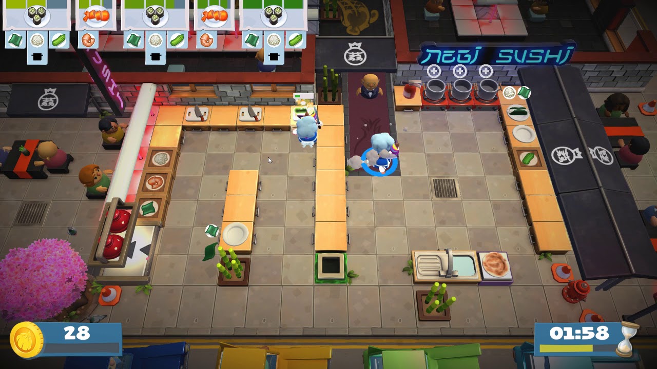 [OVERCOOKED 2] LEVEL 1-3 -- WASH YOUR OWN DIRTY PLATES [5¾] - YouTube