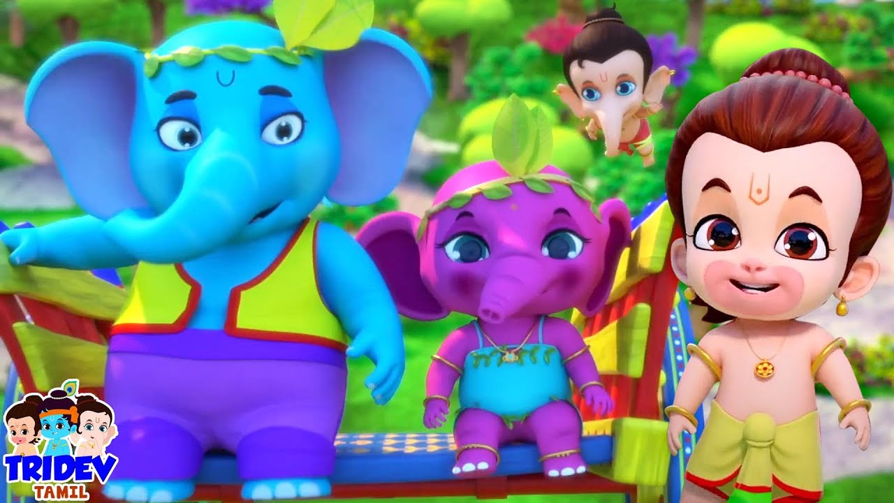 Yanai Raja, Kutti Ganesha, Tridev Nursery Rhymes for Kids - YouTube