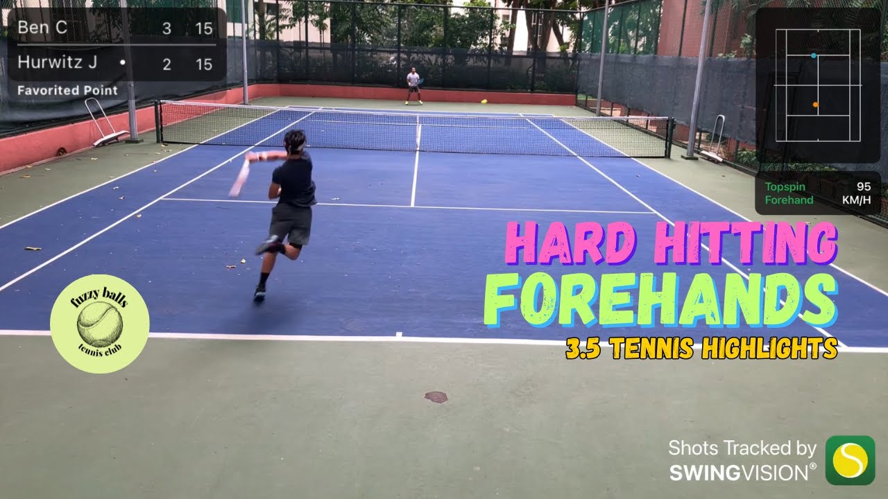 3.5 tennis: Hard hitting forehands - YouTube