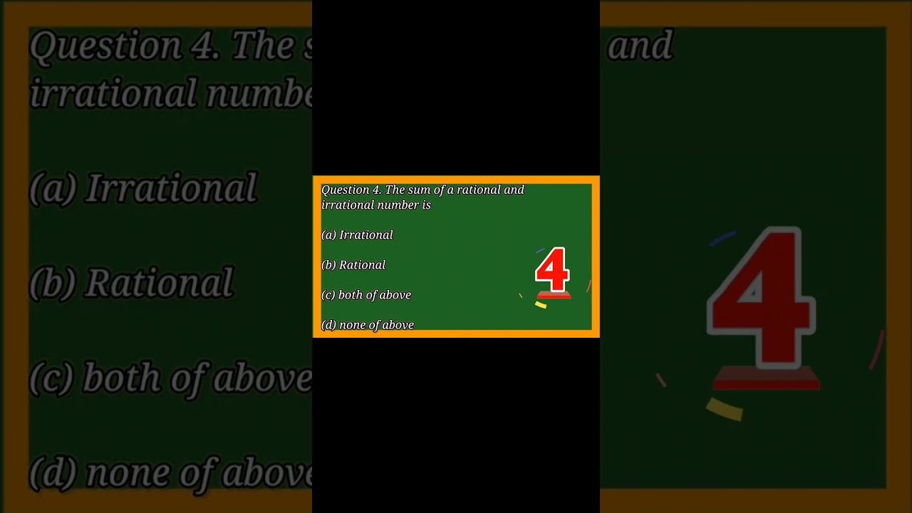 Short Tenth REAL NUMBERS MATH Chapter 1 M C Q SERIES Question No Short Tenth REAL NUMBERS MATH Chapter 1 M C Q SERIES Question No