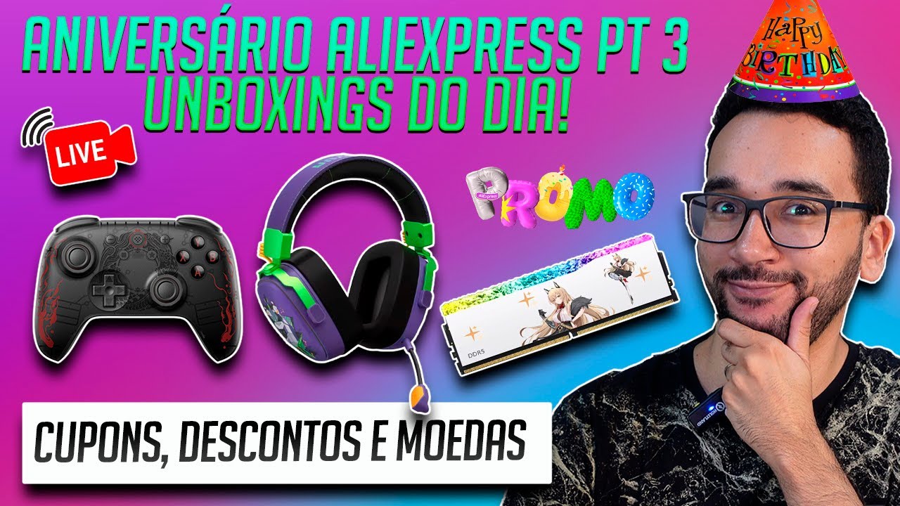 UNBOXING no Aniversário AliExpress: Controle 8bitdo Wukong + Headset ...