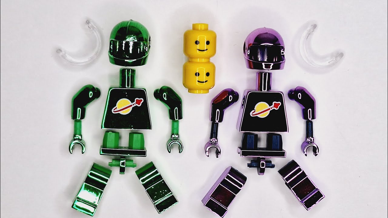 LEGO ELECTROPLATED CLASSIC SPACEMAN GREEN & PURPLE. UNOFFICIAL LEGO ...