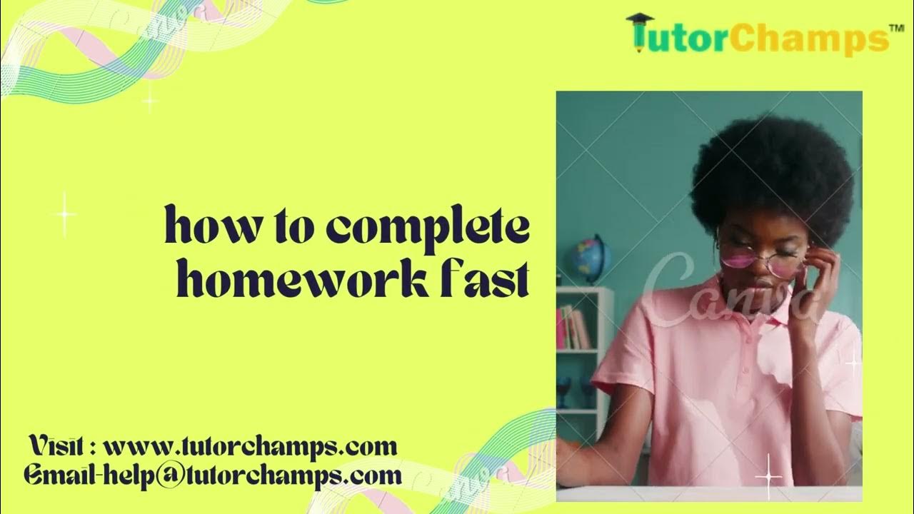 How to Complete Your Homework Fast-TutorChamps - YouTube