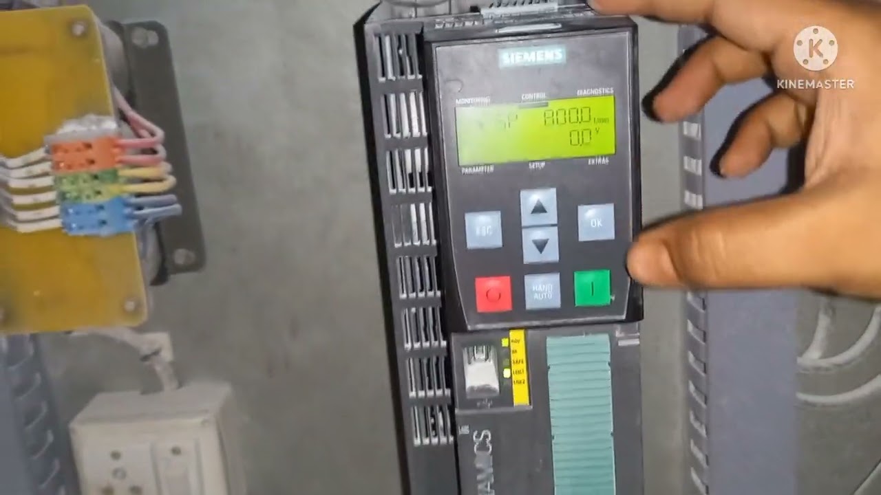 SIEMENS Power module PM240-2 MOTOR RUNNING HAND MODE - YouTube